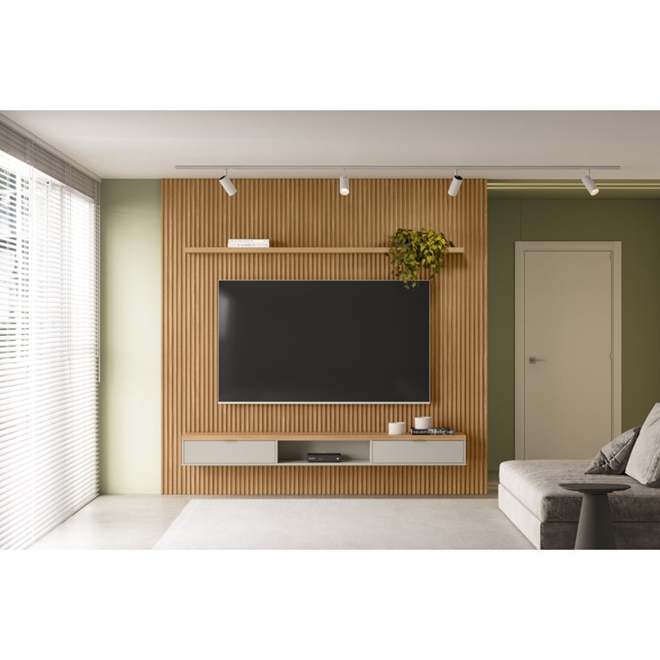 Painel para TV até 75 Polegadas 2,5m Linea Brasil Ripa Multisom