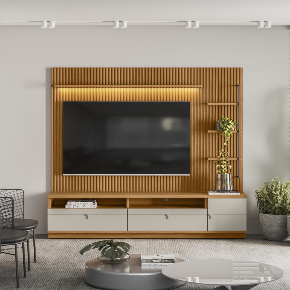 Rack com Painel para TV até 75 Polegadas com LED Linea | Schumann