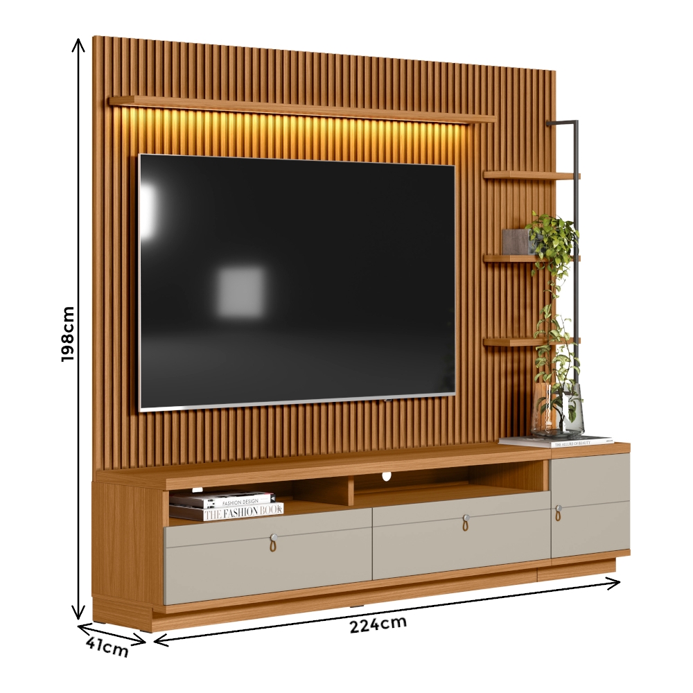 Rack com Painel para TV até 75 Polegadas com LED Linea | Schumann