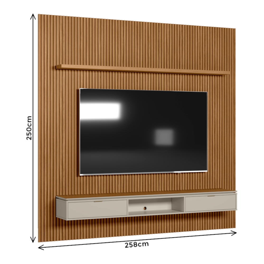Painel para TV até 75 Polegadas 2,58m Linea Brasil Rip | Schumann
