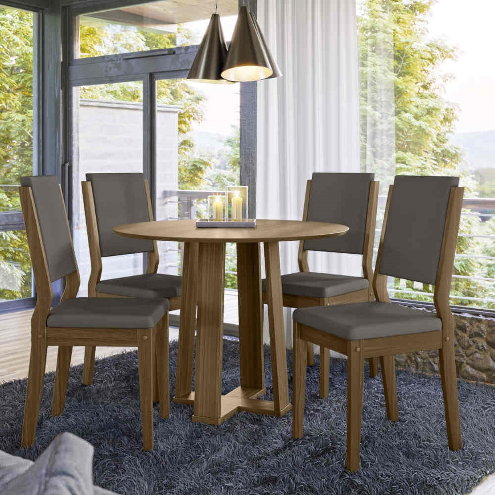 Mesa de Jantar Isabela e 4 Cadeiras Carol New Ceval - | Schumann