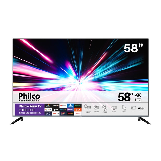 Smart TV 4K 58’’ Philco LED UHD PTV58G70R2CSGBL | Schumann