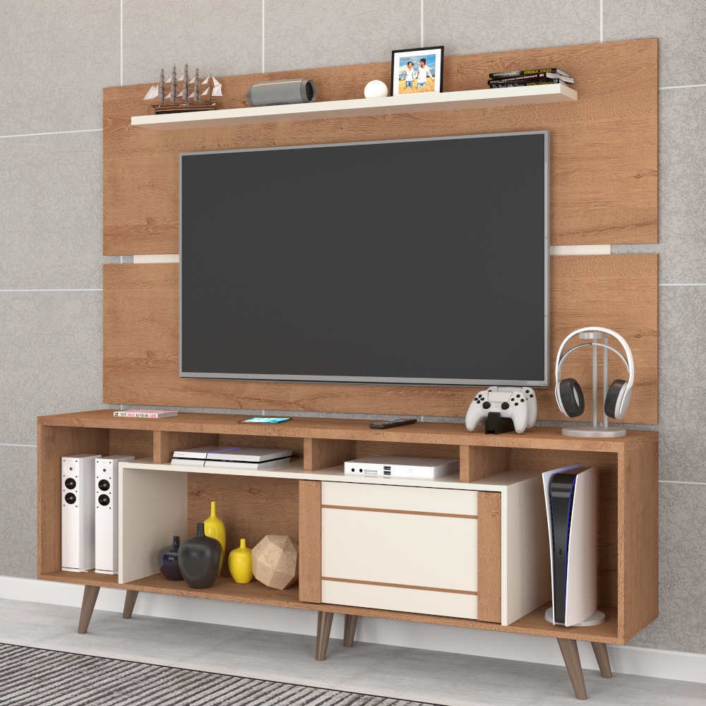 Rack con Painel para TV 65" Atualle Roma - Canelato/Na | Schumann