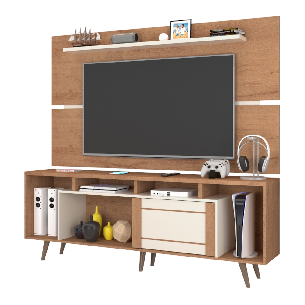 Rack con Painel para TV 65" Atualle Roma - Canelato/Na | Schumann