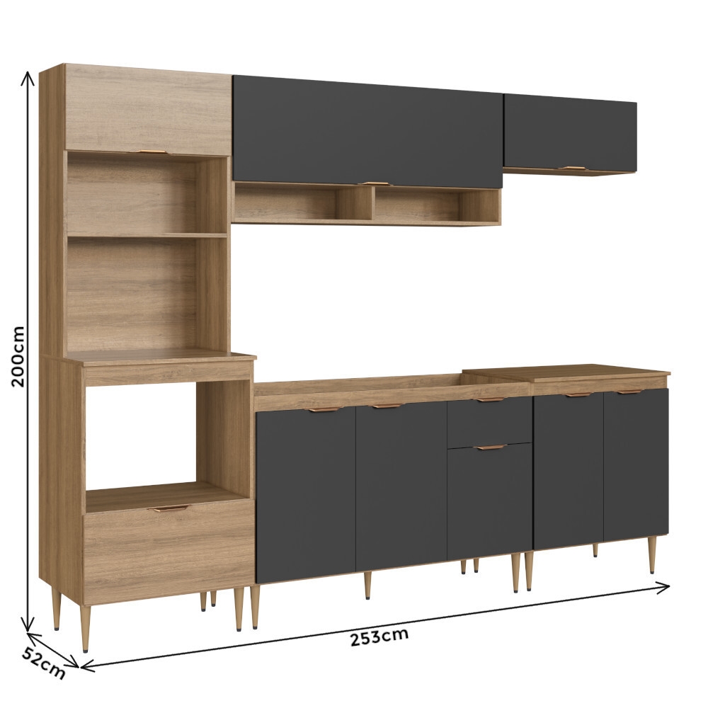 Cozinha Completa 9 Portas 1 Gaveta Delmarco Veneza - M | Schumann