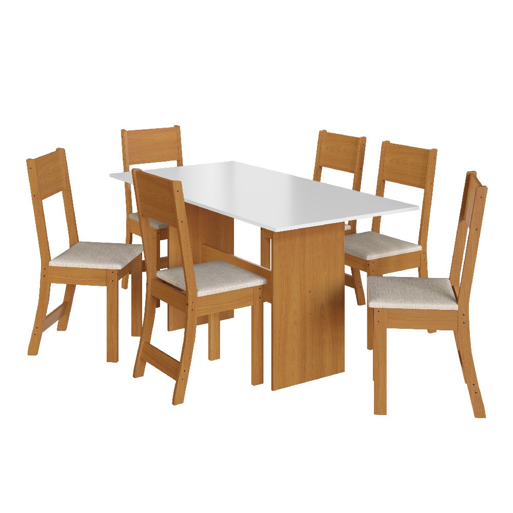 Conjunto Mesa de Jantar e 6 Cadeiras Karla Indekes | Schumann