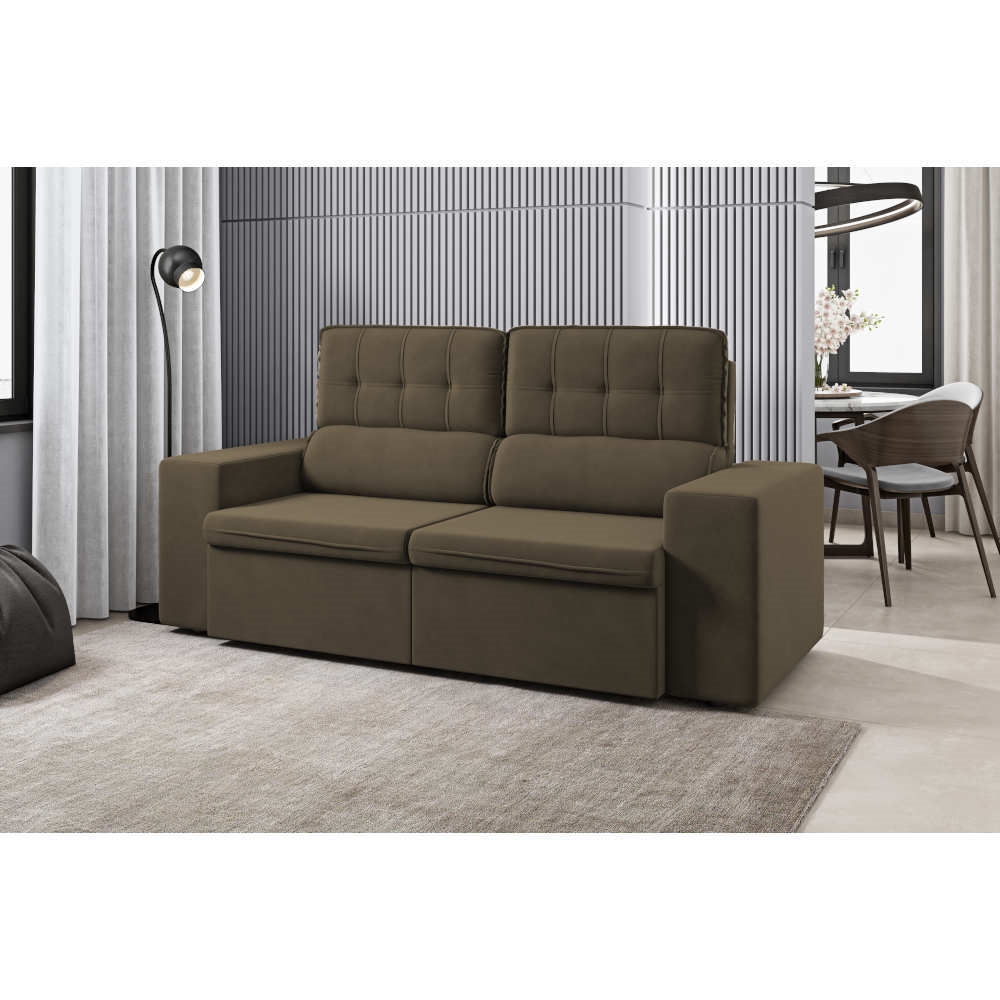 Sofá 2 Lugares 2m Retrátil Reclinável Veludo Phormatta | Schumann