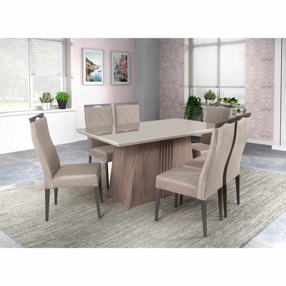 Conjunto Mesa de Jantar Toquio 6C Grecia Madetal | Schumann