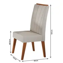 Conj Mesa de Jantar Aurora com Vidro 6 Cadeiras Safira | Schumann